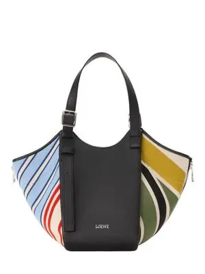 Loewe Hammock Flip Bag Canvas And Calfskin - Multicolor