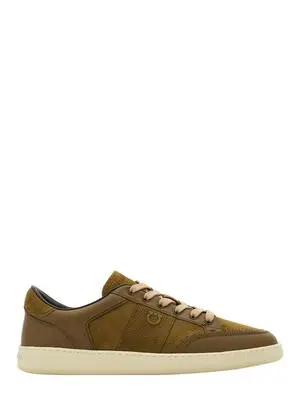 FERRAGAMO SALVATORE FERRAGAMO Suede And Leather Sneakers Brown