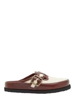 BIRKENSTOCK Boston Bold Canvas And Leather Clogs - Brown