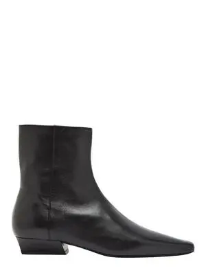 Staud Wally Leather Ankle Boots - Black