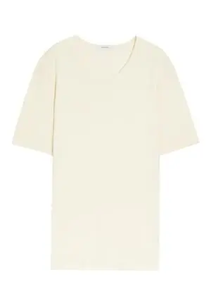LEMAIRE Wide-neck Cotton T-shirt - Cream