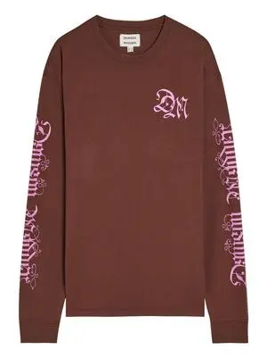DAMSON MADDER Pleasant Slumber Printed Cotton T-shirt - Brown