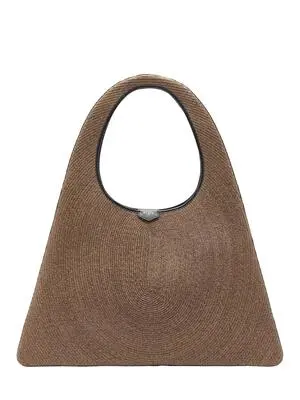 Alaïa Leather And Raffia Hobo Bag - Natural