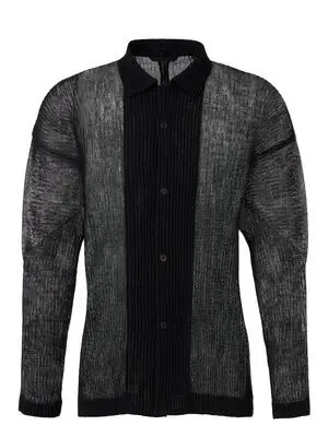 Issey Miyake Homme Plissé Rustic Mesh Pleated Shirt - Black
