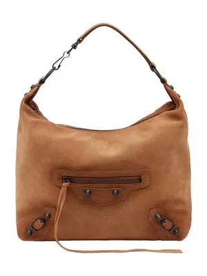 Balenciaga Le City Small Suede Shoulder Bag - Beige