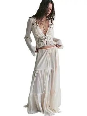 Arcina Ori Alessandra Maxi Skirt Set - Beige