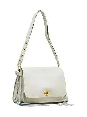 Anthropologie Large Porter Leather Bag - Light Grey