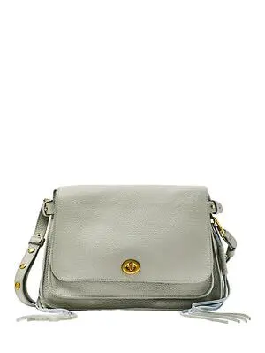 Anthropologie Porter Leather Crossbody Bag - Light Grey