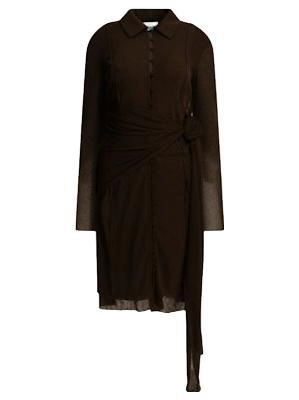 GANNI Short Chemise Dress - Brown