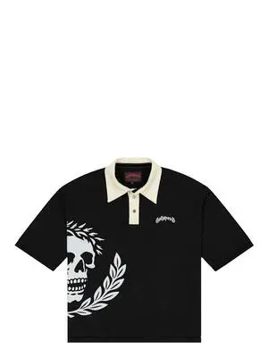 GODSPEED Victor Oversize Crest Polo Shirt - Black