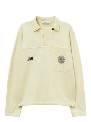 Stone Island X New Balance Long Sleeved Polo Shirt - Ivory
