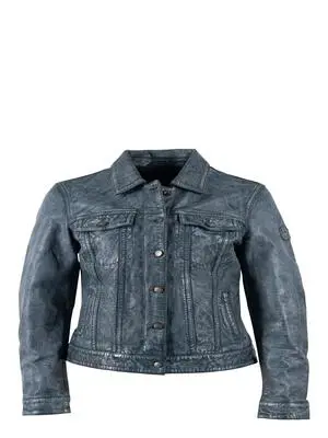 Mauritius Leather Denim Jacket Jessie - Blue