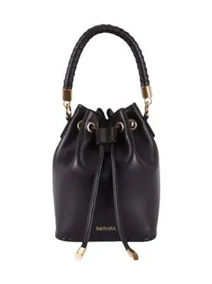 SAONARA BRAND Mini Bucket Bag Leather - Black