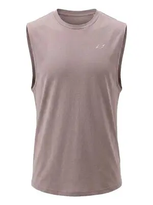 SAVED LAB Sleeveless Tank With Reflective Logo - Beige