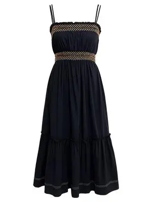 EXQUISE Spaghetti Strap Midi Dress - Black