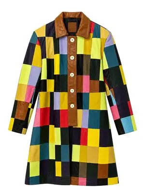 ZASTASTUDIO The Queen Of Hearts Italian Leather Trench Coat D - Black