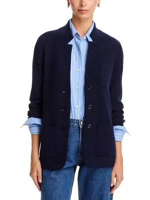 Bloomingdale'S 100% Cashmere Notch Collar Blazer - Exclusive Navy