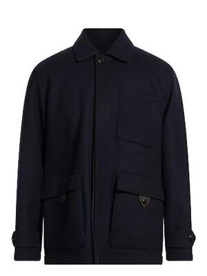 TOD'S Single-breasted Virgin Wool And Polyamide Coat - Navy