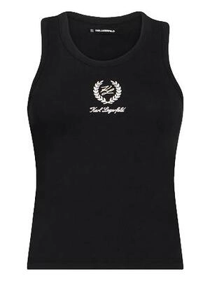 Karl Lagerfeld Tank Top Size Organic Cotton, Elastane - Black