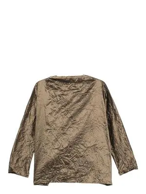 DANIELA GREGIS Silk Blouse With High Neck And Long Sleeves - Brown
