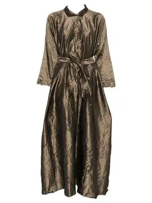 DANIELA GREGIS Silk Midi Dress - Brown