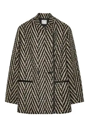 FORTE_FORTE Chevron Sequined Blazer - No