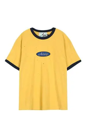 Andersson Bell Logo Patch Crew Neck T-shirt - Yellow