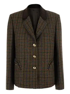 BLAZÉ MILANO Single-breasted Plaid Blazer - Brown