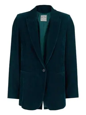 FORTE_FORTE Point-collar Casual Jacket - Blue
