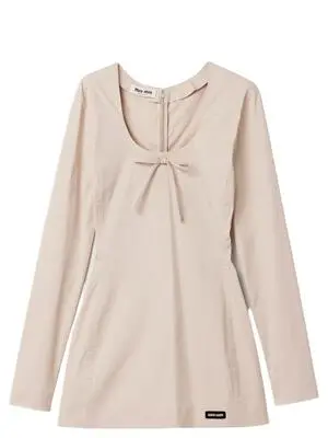 Miu Miu Long-sleeved Dress - Limestone