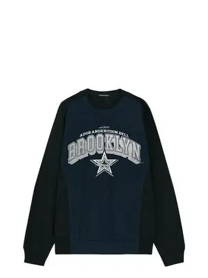 Andersson Bell Logo Layered Sweatshirt - Black/navy Blue