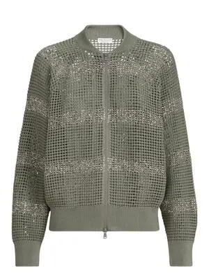 BRUNELLO CUCINELLI Brunello Cucinelli Open Knit Zip Sweater