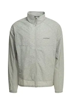 MONTBELL Stand-collar Jacket With Zip Closure And Geometric Print - Grey