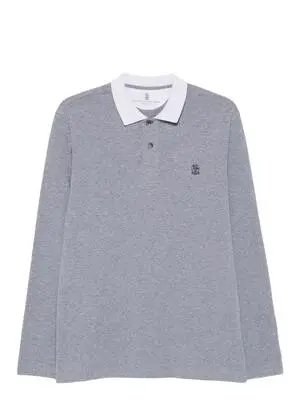 BRUNELLO CUCINELLI Long-sleeve Cotton Polo Shirt
