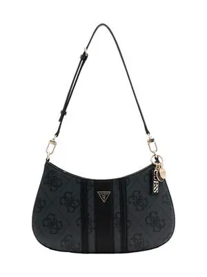 Guess Zippered Shoulder Bag - Black And Multicoloured