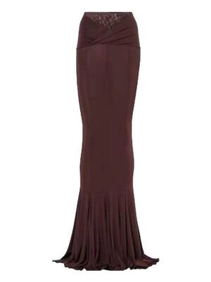 NENSI DOJAKA Draped Maxi Skirt - Red