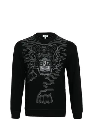 Kenzo Logo Embroidery Detail Hoodie - Black