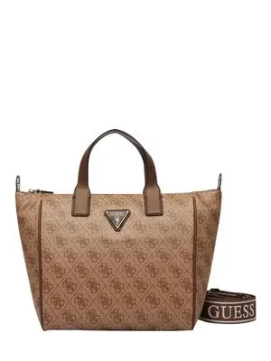 GUESS Follie Monogram-print Logo-plaque Tote Bag