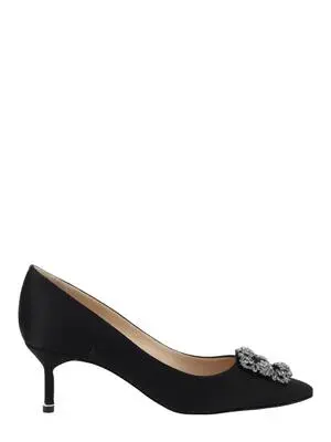 Manolo Blahnik Hangisi Embellished Satin Pumps - Black