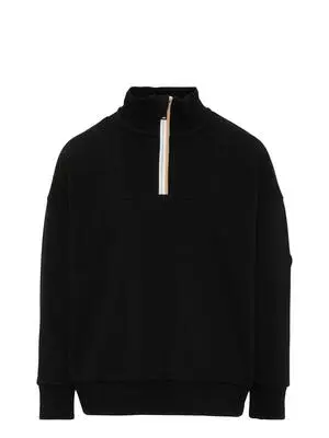 Hugo Boss Half Zip High Neck Sweatshirt - Black