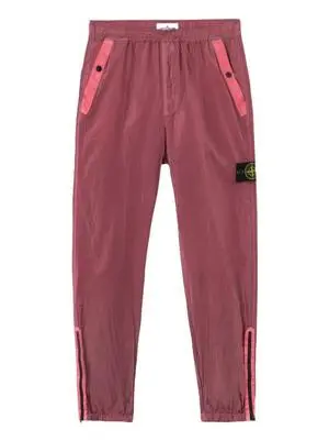 Stone Island Regular-fit Joggers With Zipped Cuffs And Elastic Waist - Geranium