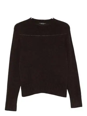 ARAGONA Ribbed-trim Sweater - Dark Brown