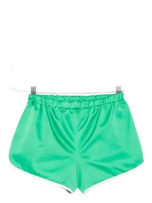 THE FRANKIE SHOP Elastic Waist Shorts With Contrasting Trim - Green
