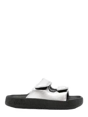 VEJA Metallic Finish Touch-strap Slippers - Silve