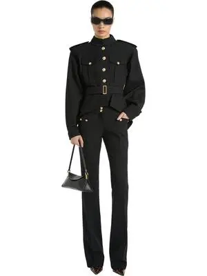 Balmain Wool Gabardine Signature Jacket - Black