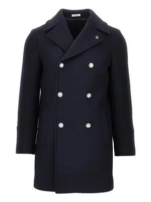 BRERAS Wool-blend Double-breasted Peacoat - Blue