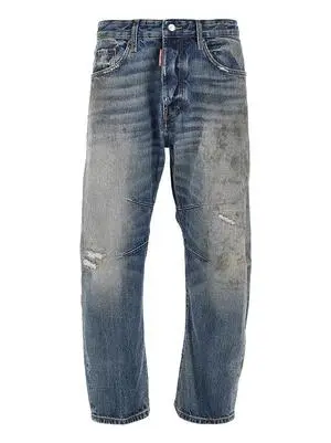 Dsquared2 Relaxed Fit Cropped Leg Jeans - Blue