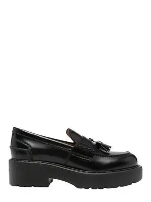 Miu Miu Miu Miu Leather Loafers With Tassel Detail Black