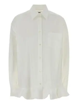Moschino MOSCHINO Shirt With Pocket And Ruffle Hem White