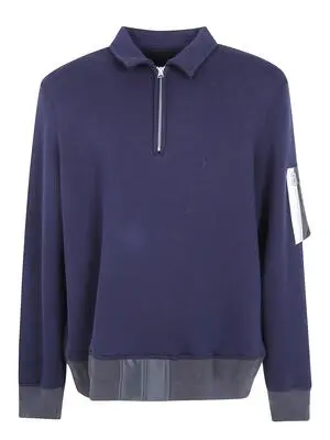 Sacai Polo Shirt Zipper "sponge Sweat - Blue